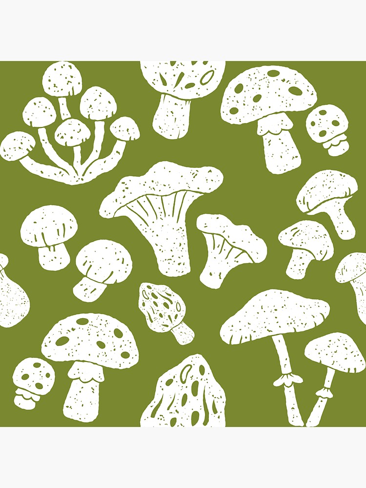 "Cottagecore Mushroom Seamless Pattern Rustic Stamp Art Goblincore ...