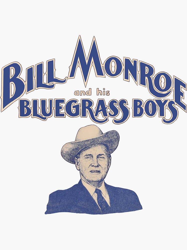"Vintage Bill Monroe Logo" Sticker for Sale by RockyTopic | Redbubble