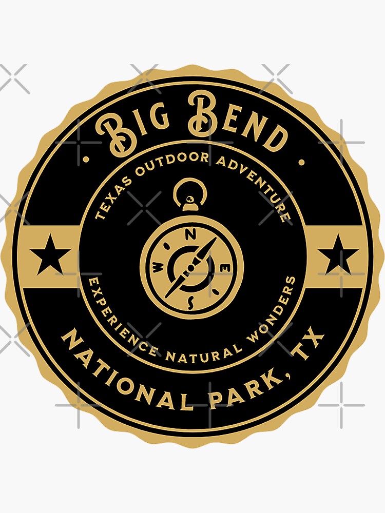 "Texas Compass Big Bend National Park" Sticker for Sale by CattlettArt ...