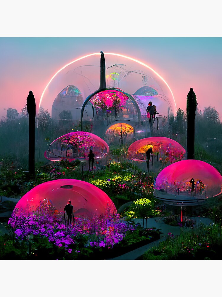 "The Metaverse Garden Domes" Sticker for Sale by AstroGenerative ...