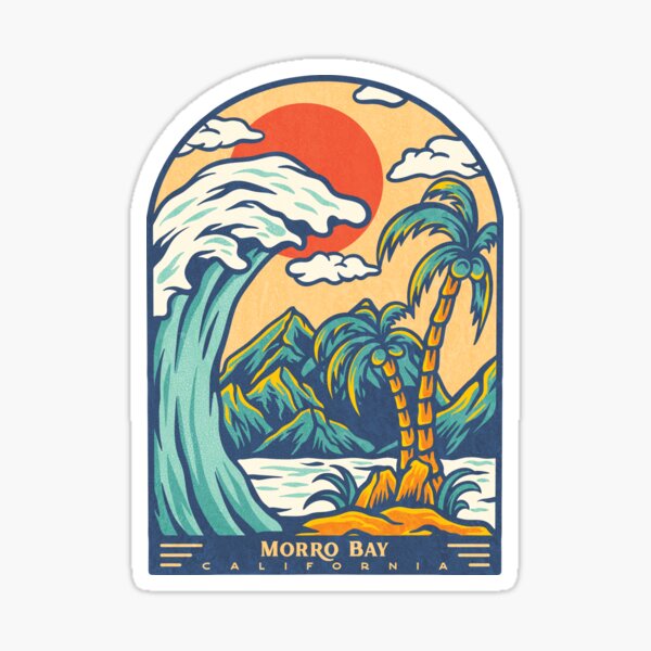 "Morro Bay Palm Sun" Sticker for Sale by LanikaiBeach | Redbubble