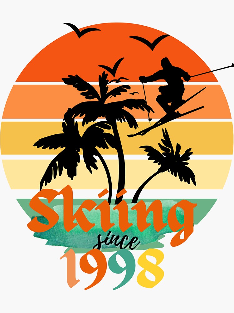 "SKIER SINCE 1998" Sticker for Sale by DESIGNUPEDDY | Redbubble