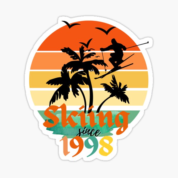 "SKIER SINCE 1998" Sticker for Sale by DESIGNUPEDDY | Redbubble