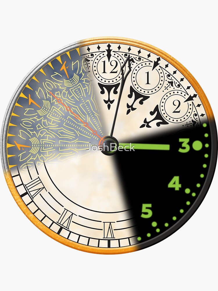 "Split Clock" Sticker for Sale by JoshBeck | Redbubble