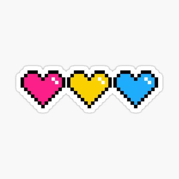 " Pansexual Pride 8-bit Hearts" Sticker for Sale by andro-designs ...