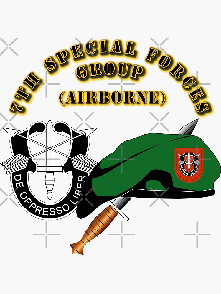 "Emblem - SOF - 7th SFG - Beret - DUI - Dagger - 1" Sticker for Sale by ...