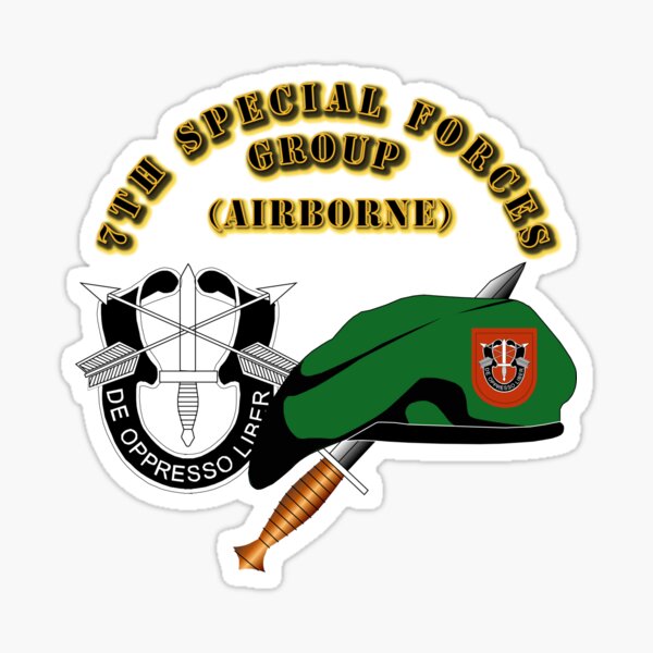 "Emblem - SOF - 7th SFG - Beret - DUI - Dagger - 1" Sticker for Sale by ...