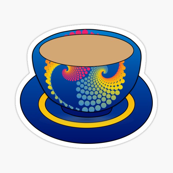 "Spiral Decorative Tea Cup" Sticker for Sale by Porosenok | Redbubble