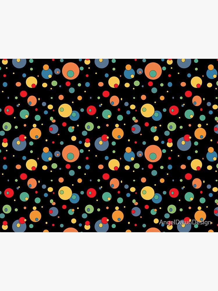 "Multi coloured cosmic bubbles retro cartoon orbs black" Sticker for ...