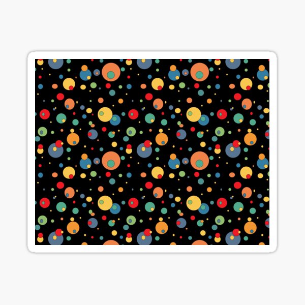 "Multi coloured cosmic bubbles retro cartoon orbs black" Sticker for ...