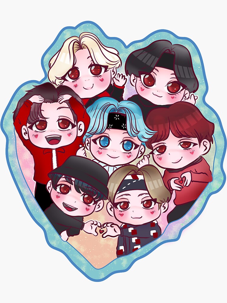 "bts heart" Sticker for Sale by MiriMidori | Redbubble