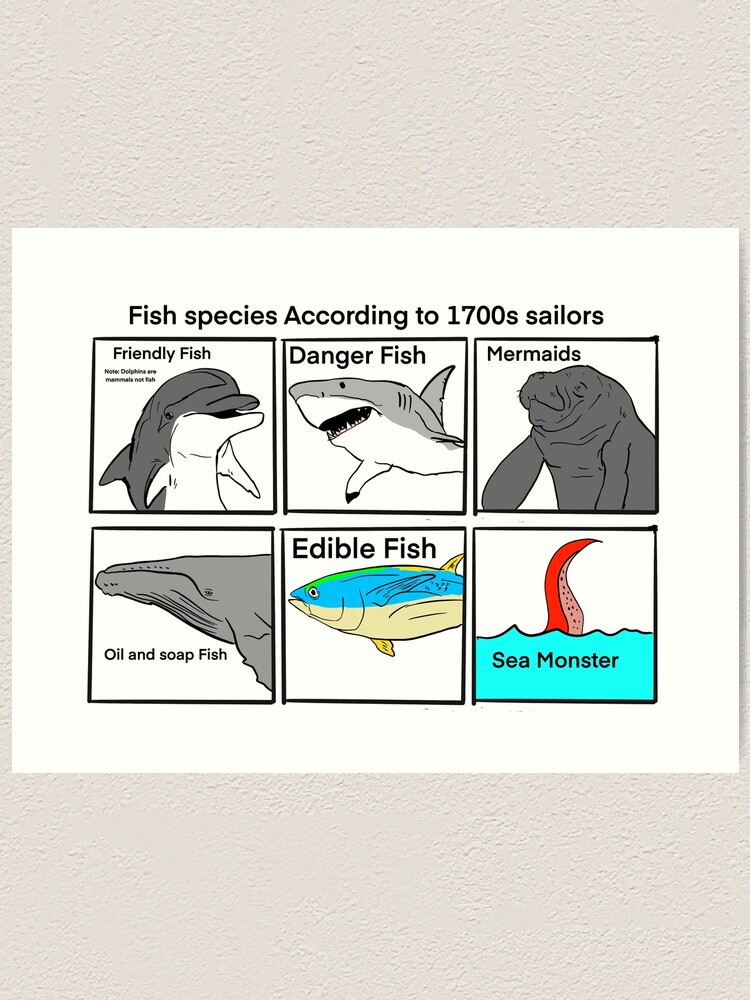 " Types of fish according to 1700s sailors" Art Print for Sale by ...