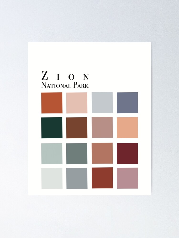 "Minimalist Zion National Park color palette" Poster for Sale by ...