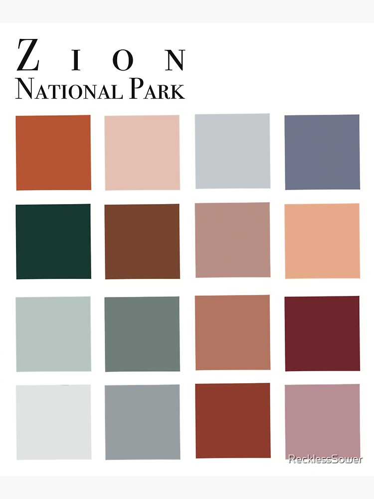 "Minimalist Zion National Park color palette" Sticker for Sale by ...