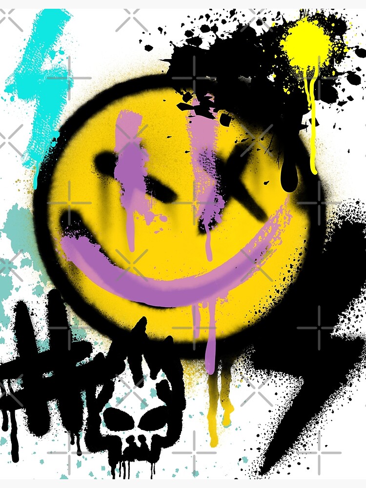 "Colorful Punk Rock spray painted Smiley face Graffiti" Art Print for Sale by Artsy-Appeal ...