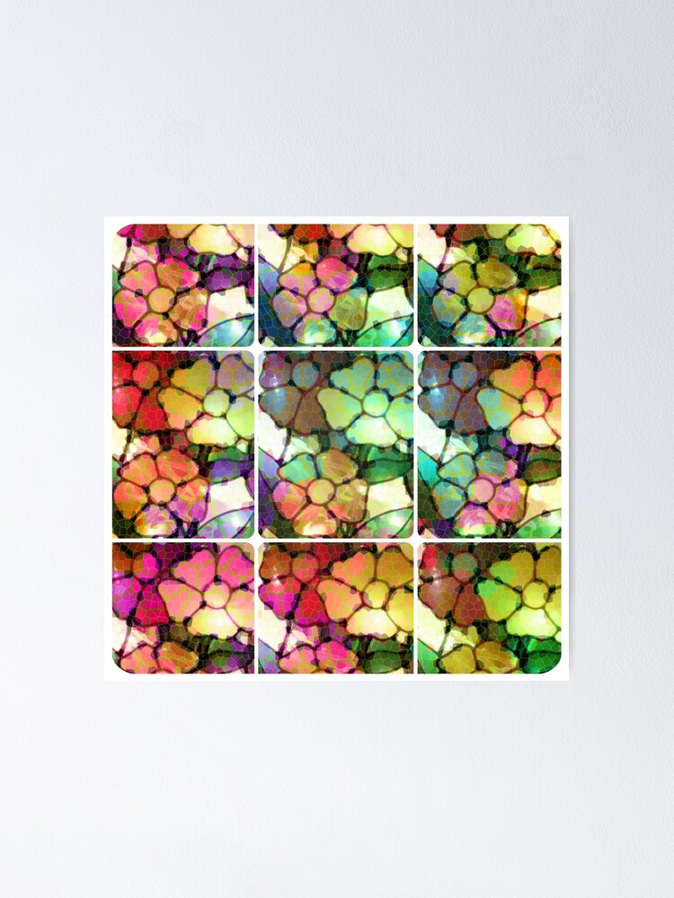 "Colorful Translucent Flower Mosaic" Poster for Sale by queen-salmon ...
