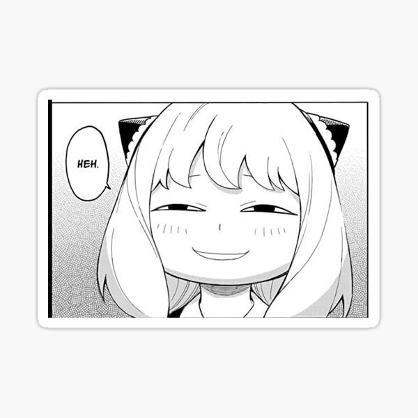 "Anya forger “heh” face - spy x family" Sticker for Sale by Saychezz ...