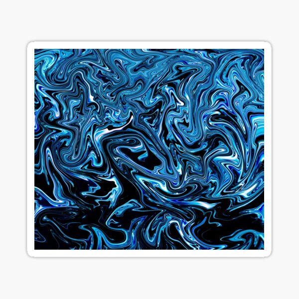 "Beautiful Blue Color Liquid Marble design" Sticker for Sale by ...