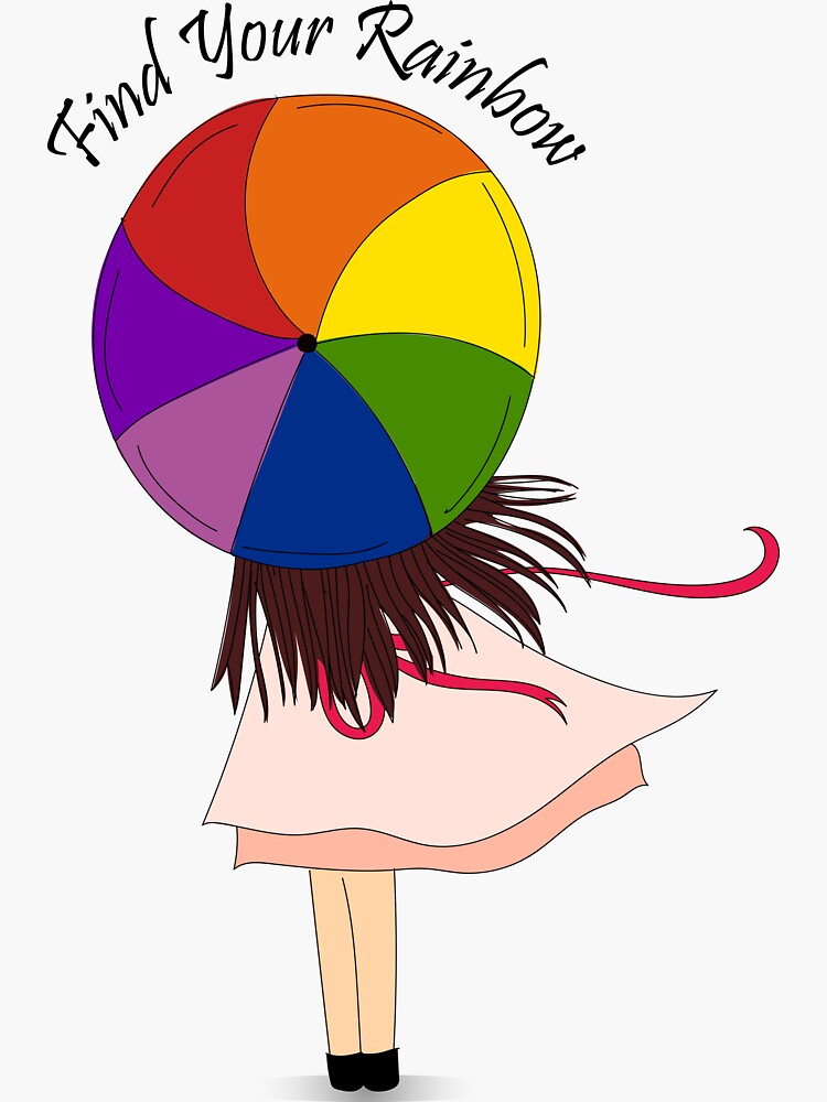 "Find your rainbow " Sticker for Sale by Hasanthi | Redbubble