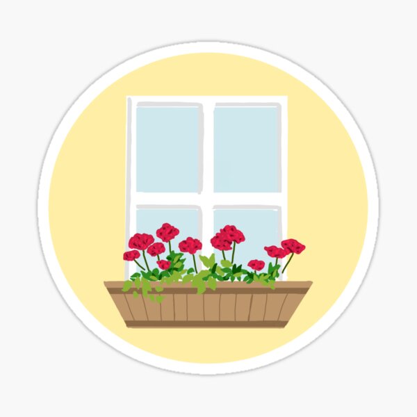 "Geranium Window Planter" Sticker for Sale by 42IceLollies | Redbubble