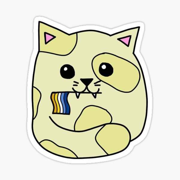 "aroace pride flag cat" Sticker for Sale by alisadesigns | Redbubble