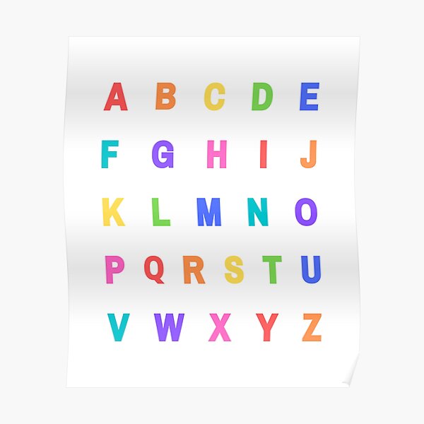 "Simple and colorful alphabet" Poster for Sale by CherieTree | Redbubble