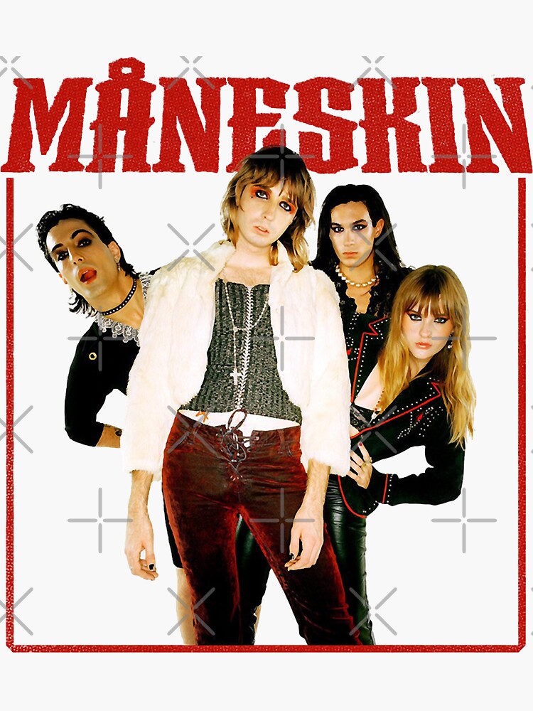 "Beautiful Model Italian Maneskin Rock Band Gift Music Fans" Sticker ...