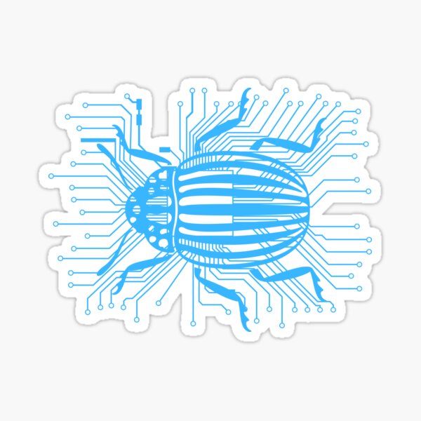 "Blue Bugged Circuit" Sticker for Sale by Sophia-Adams | Redbubble