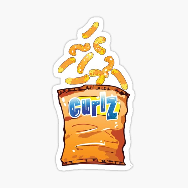 "orange stick snack curlz" Sticker for Sale by alfieigriffin | Redbubble