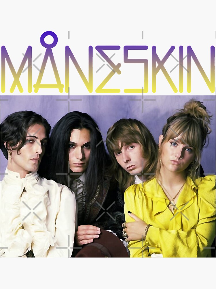 "Retro Vintage Italian Maneskin Rock Band Gifts For Everyone" Sticker ...