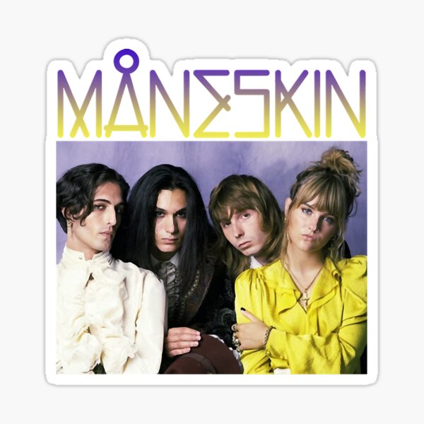 "Retro Vintage Italian Maneskin Rock Band Gifts For Everyone" Sticker ...