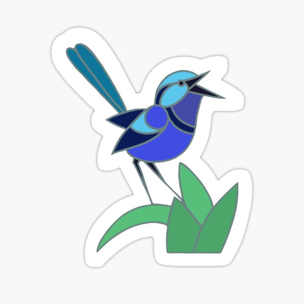 "Singing the Blue Wren blues" Sticker for Sale by TheLoneIbis | Redbubble