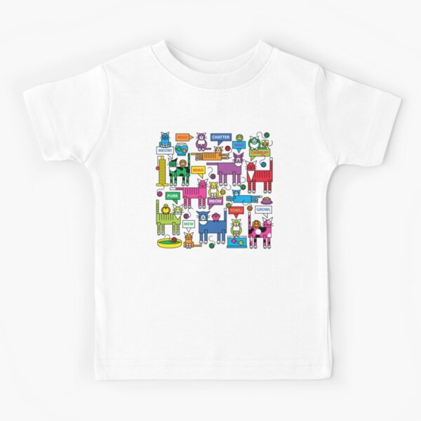 "Colorful Cats and Critters" Kids T-Shirt for Sale by Lisann | Redbubble