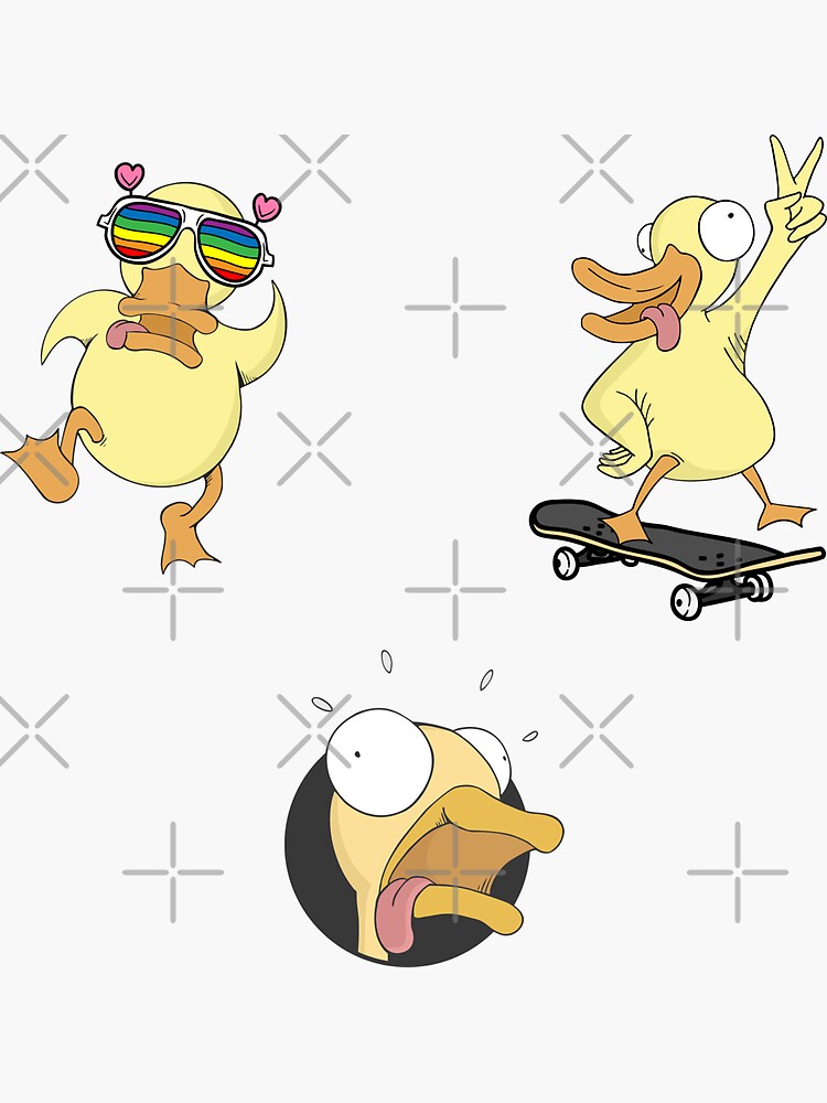 "Ducks doing cute things, funny ducks, duck memes" Sticker for Sale by ...