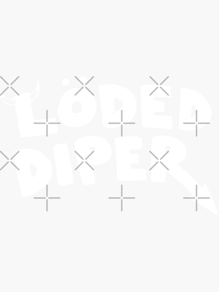 "loded diaper white funny" Sticker for Sale by Patsicap | Redbubble