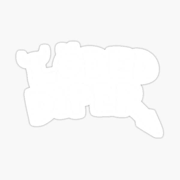 "loded diaper white funny" Sticker for Sale by Patsicap | Redbubble