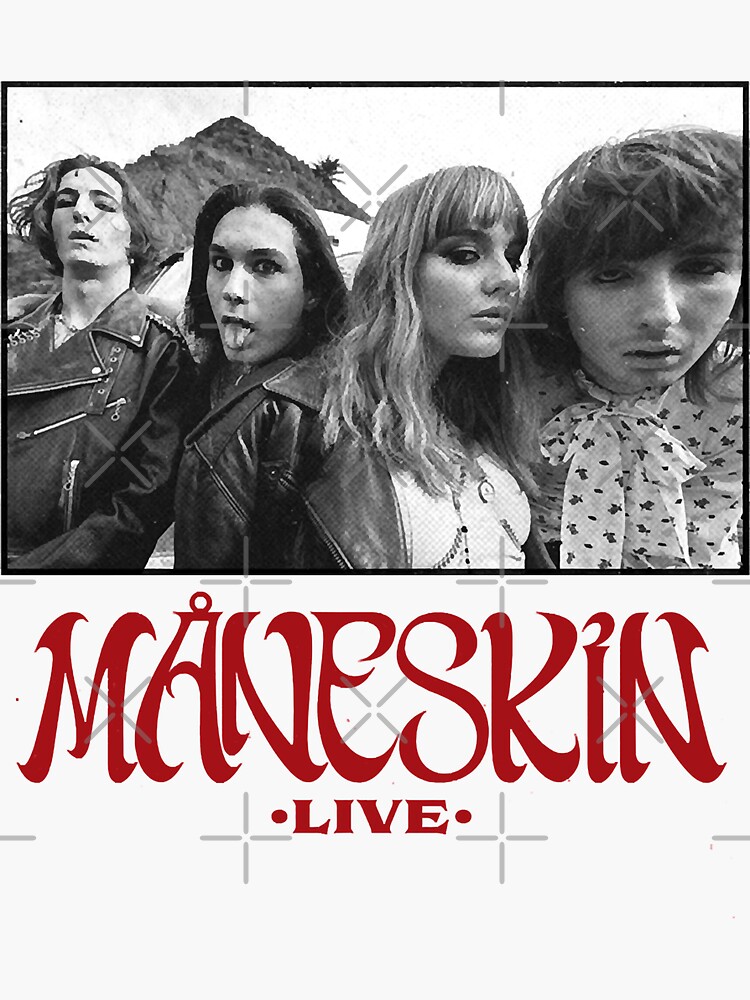 "Music Retro Italian Maneskin Rock Band Cool Graphic Gifts" Sticker for ...