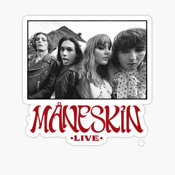 "Music Retro Italian Maneskin Rock Band Cool Graphic Gifts" Sticker for ...