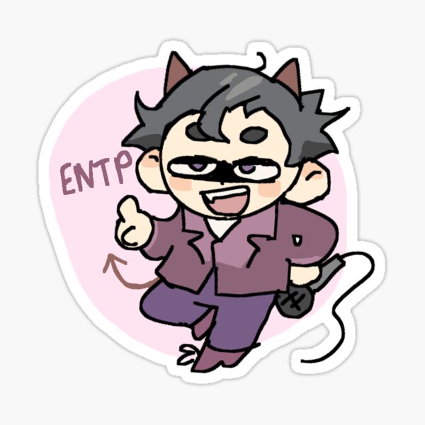 "MBTI poorly drawn: ENTP" Sticker for Sale by cryainer | Redbubble