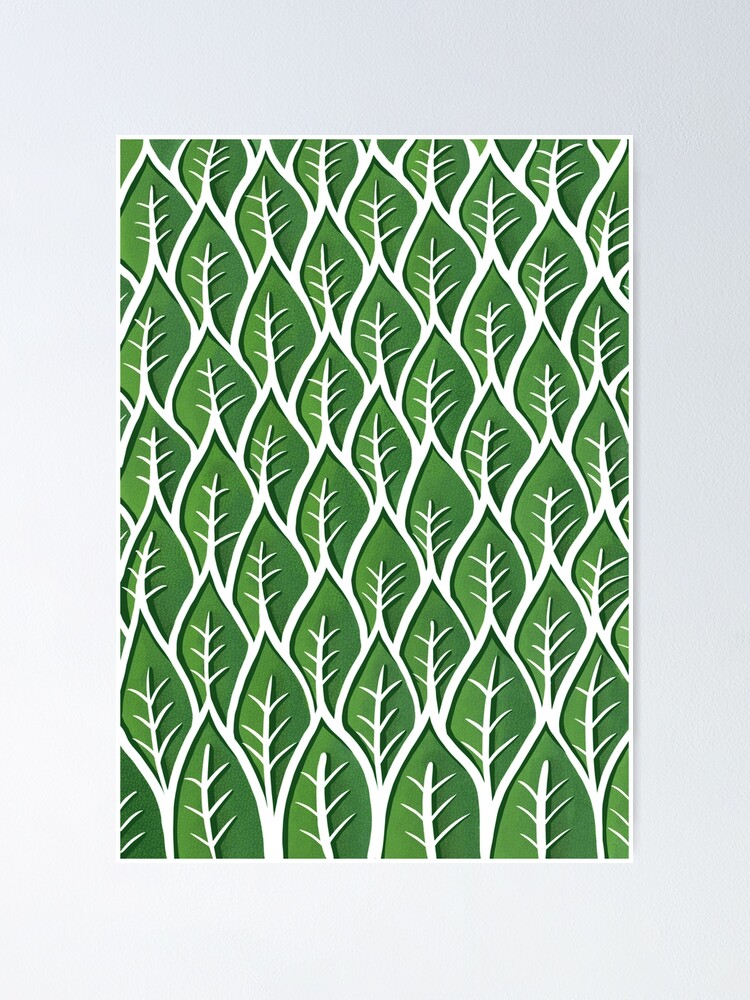 "Green leafy" Poster for Sale by totallyPoly | Redbubble