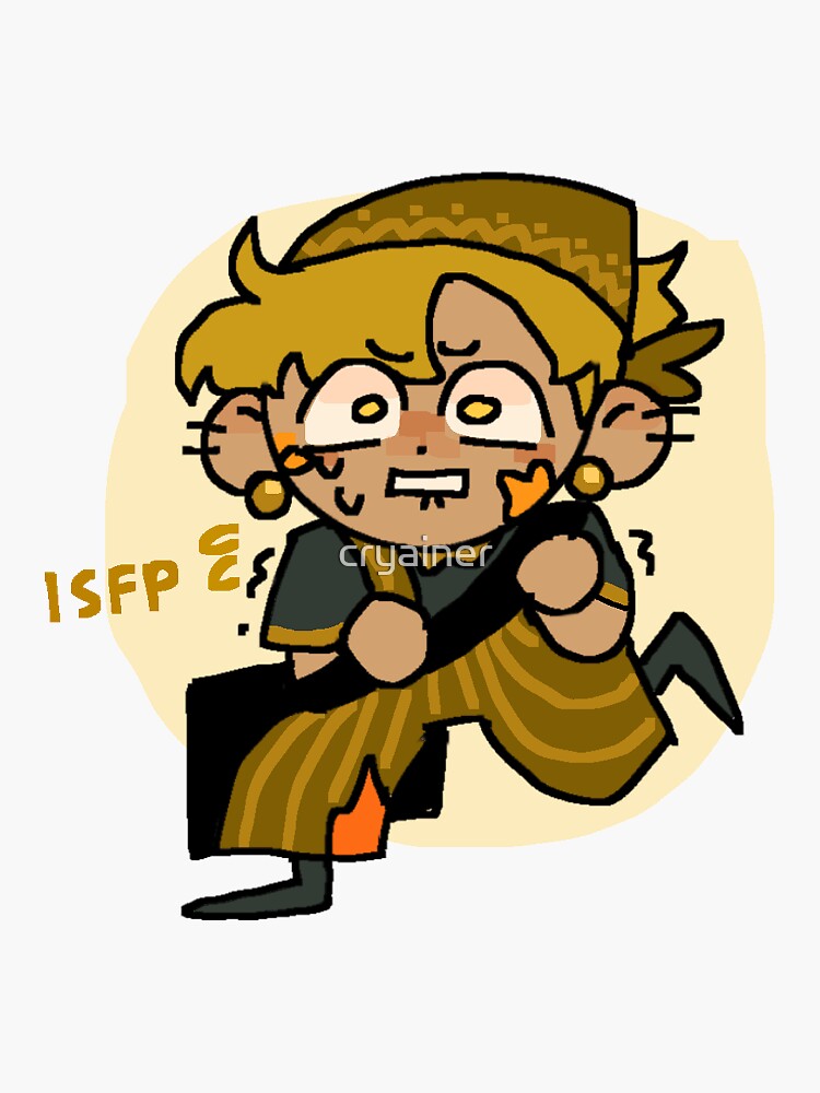 "MBTI poorly drawn: ISFP" Sticker for Sale by cryainer | Redbubble
