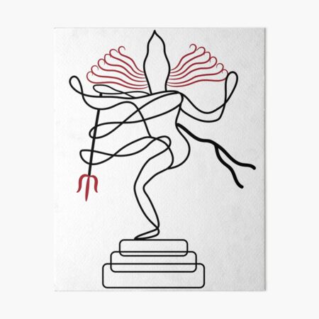 "Nataraja Lord Shiva Cosmic Dancer Line art Mahadev Hindu" Art Board ...