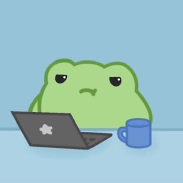 "Frog at work " Sticker for Sale by Kamila19 | Redbubble