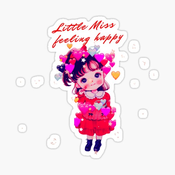 "Little Miss feeling happy " Sticker for Sale by ghostart32 | Redbubble