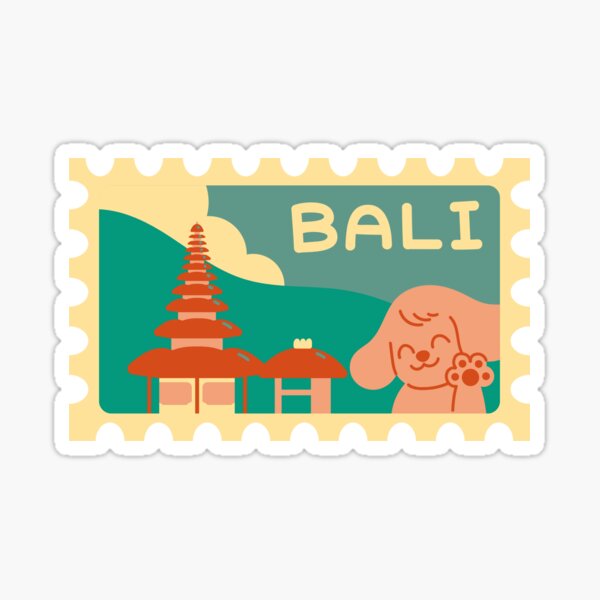 "Bali Stamp Vintage Classical T Shirt Design" Sticker for Sale by ...