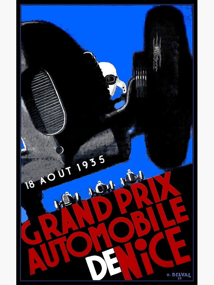 "NICE GRAND PRIX: Vintage Auto Racing Advertising Print" Sticker for ...