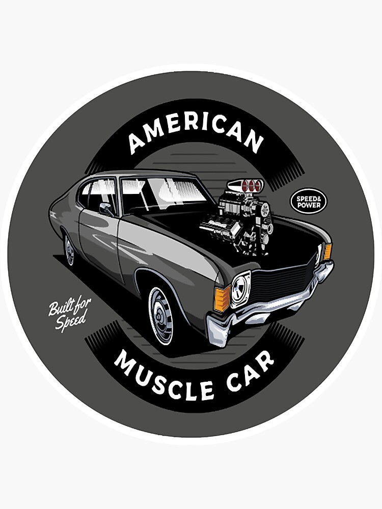 "American Muscle Car Built For Speed " Sticker for Sale by ...
