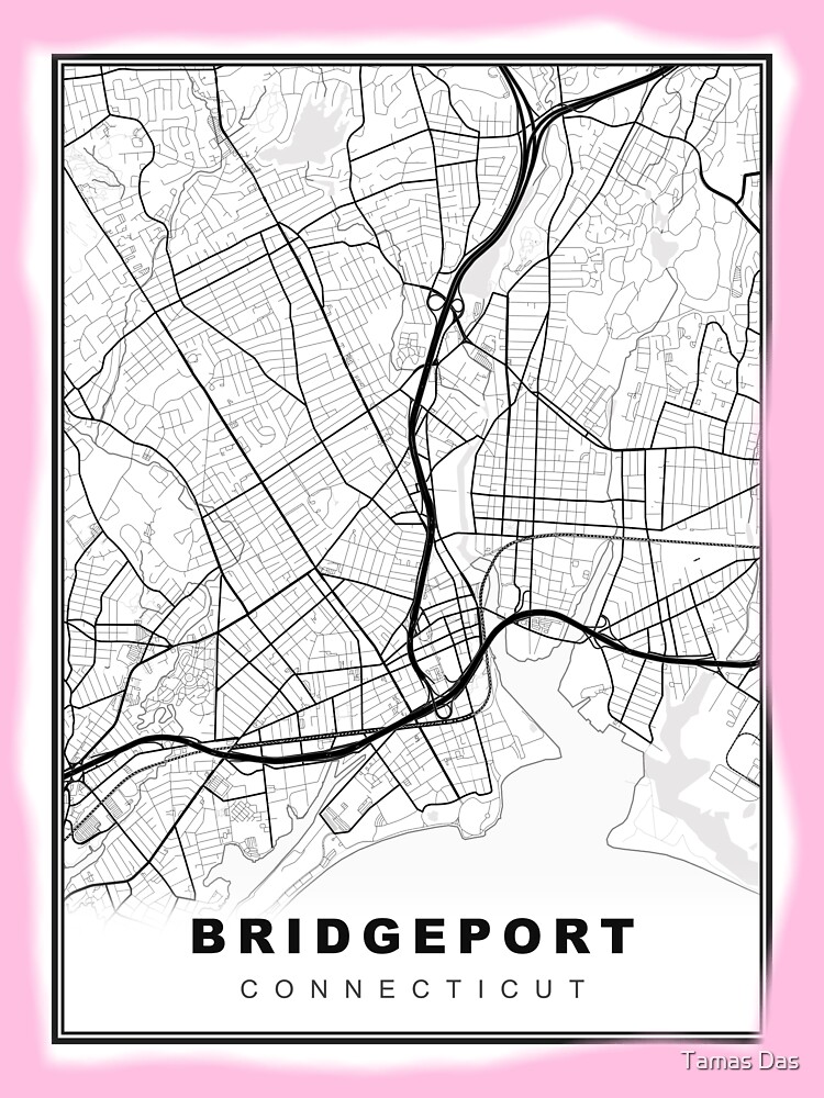 "Minimalist Pastel Pink Bridgeport Map" Sticker for Sale by sibudas ...