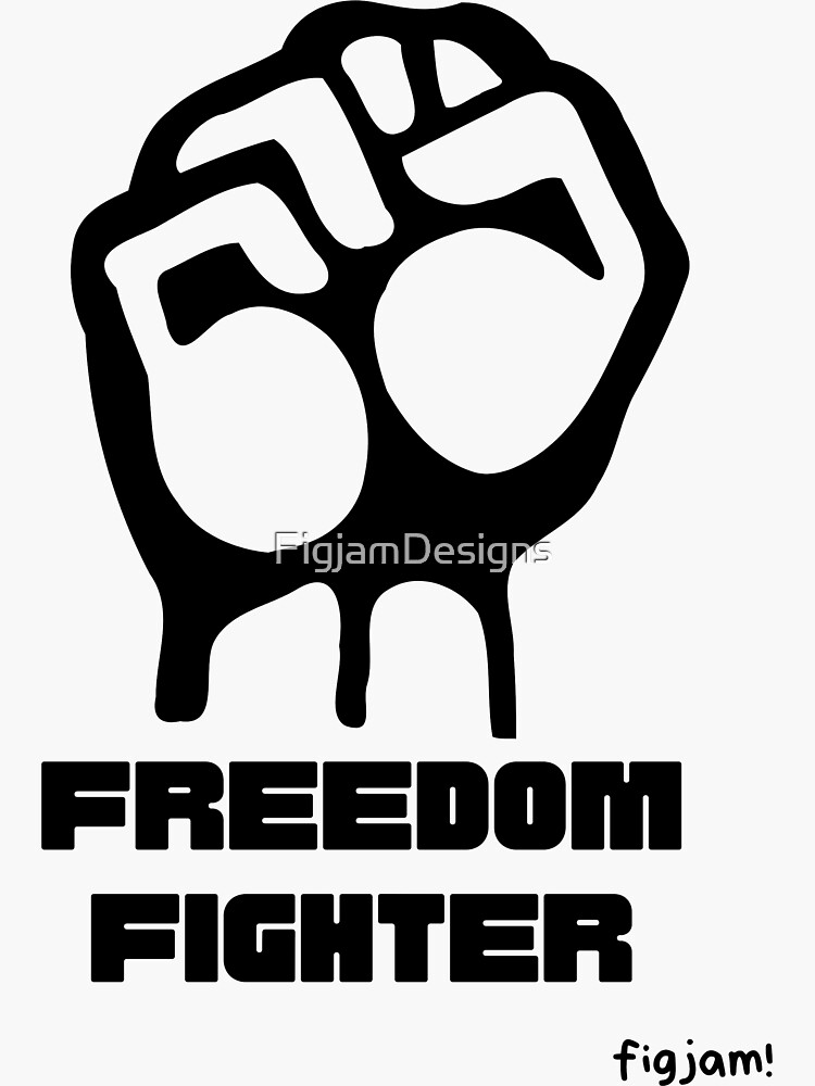 "Freedom Fighter!" Sticker for Sale by FigjamDesigns | Redbubble