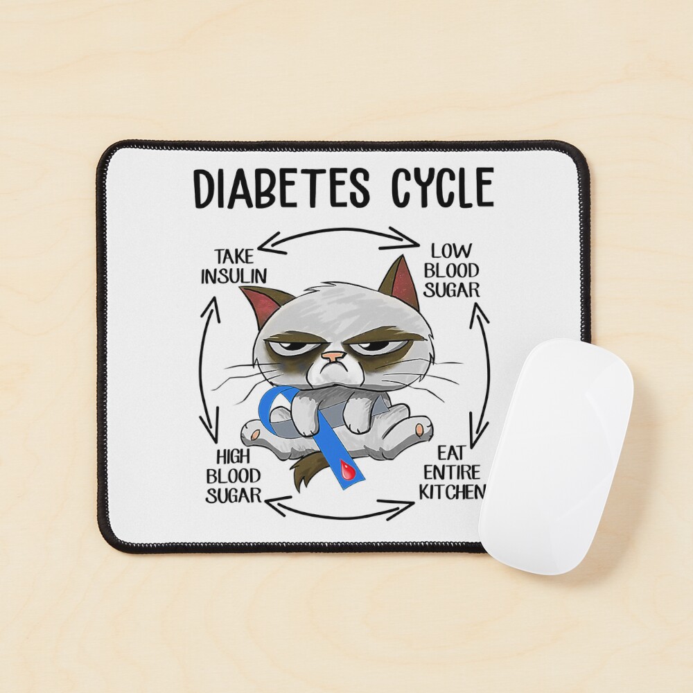 "Cat Diabetes Cycle Diabetes Awareness Blue Ribbon" Sticker for Sale by ...